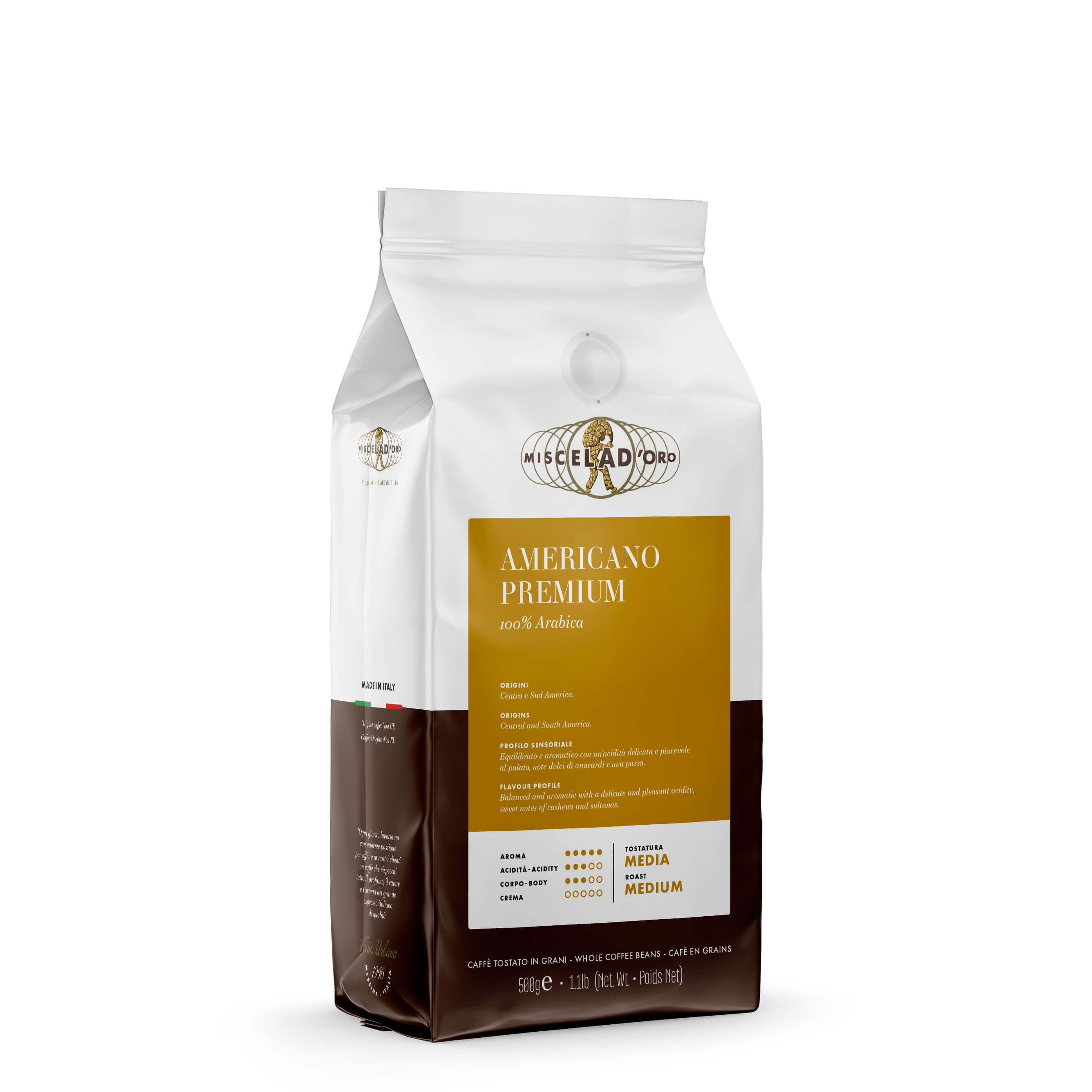 Americano Premium Coffee Beans [1.1 lb/500g] | Miscela d'Oro USA