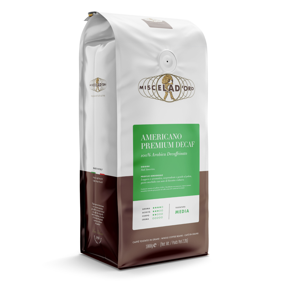 Americano Premium Decaf Coffee Beans [2.2 lb/1kg] | Miscela d'Oro USA
