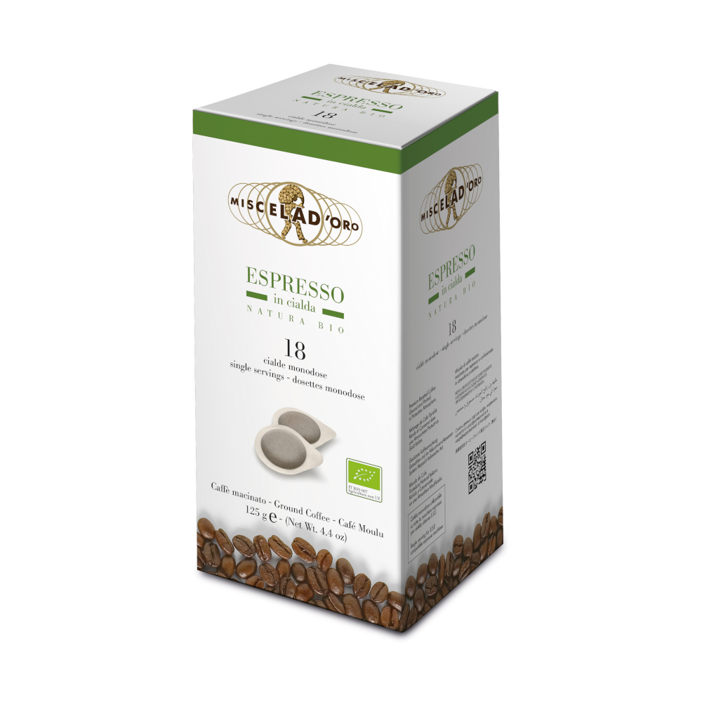 Espresso in Cialda Natura Organic ESE Pods [18/box] | Miscela d'Oro USA