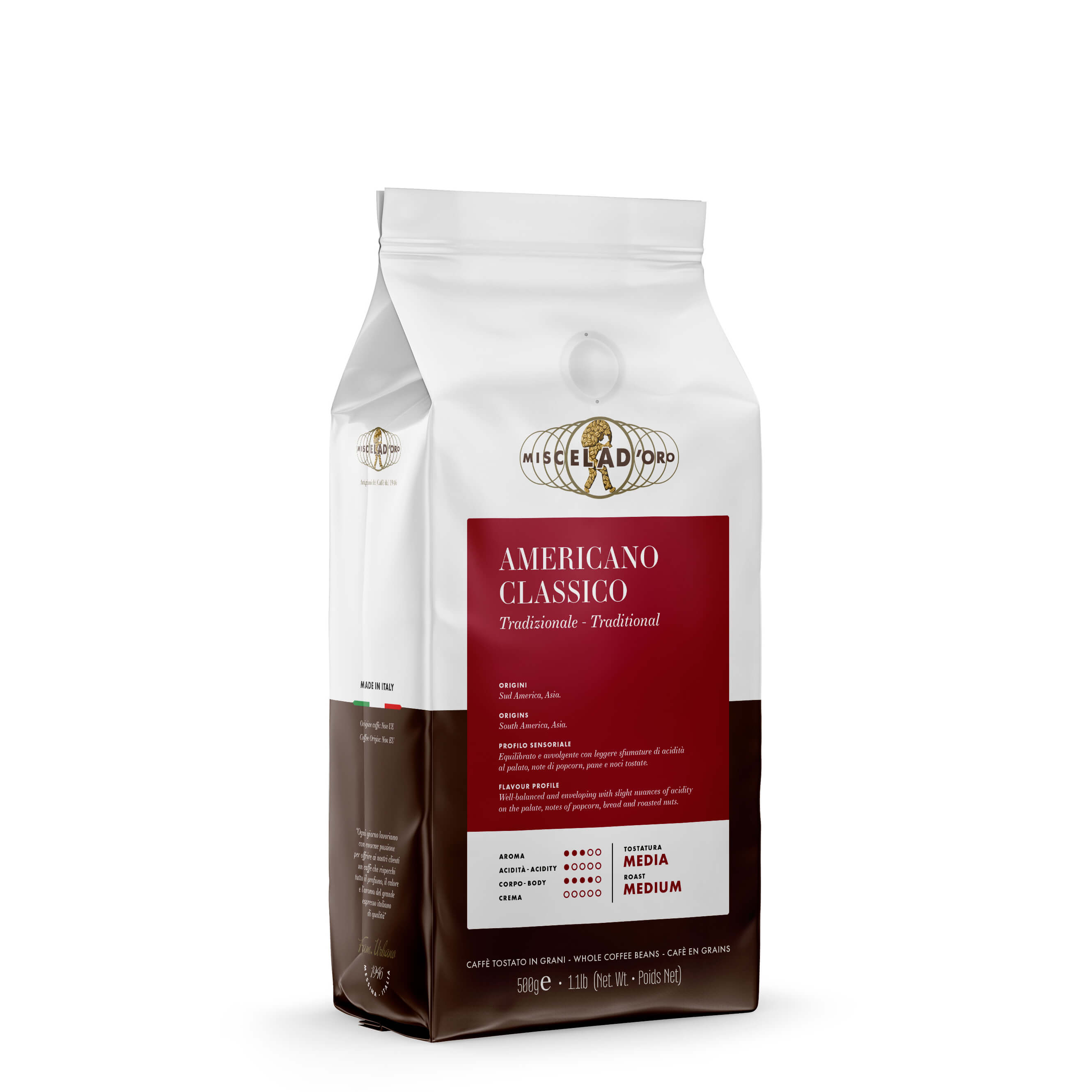 Americano Classico Coffee Beans [1.1 lb/500g] | Miscela d'Oro USA