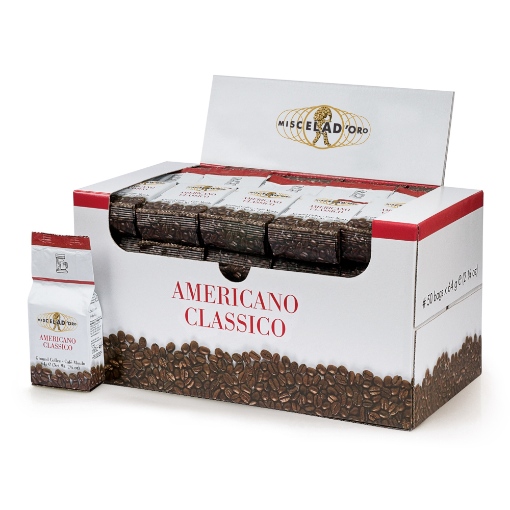 Americano Classico Ground Coffee [50 x 2.25 oz. packs] | Miscela d'Oro USA